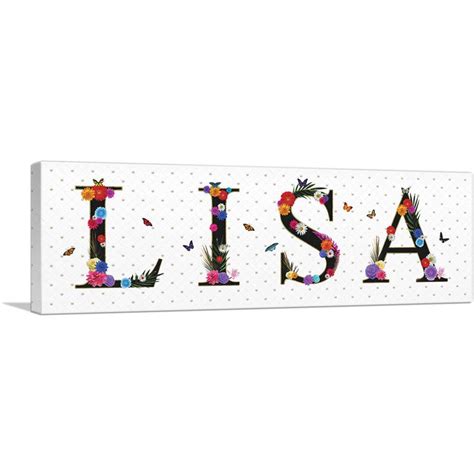 Artcanvas Lisa Girls Name Room Decor Canvas Art Print Etsy