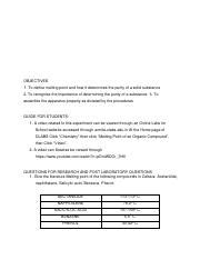 Determining Solid Purity: Melting Point Lab Guide | Course Hero