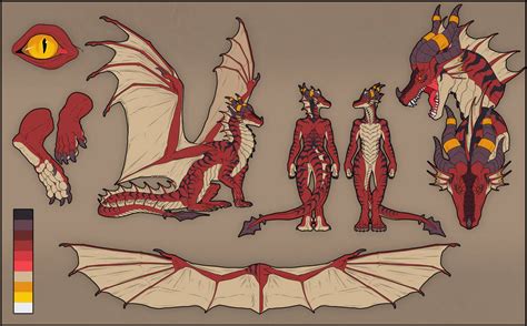 Dragon Ref Sheet For Feral117 Ych Commission By Trioza On Deviantart