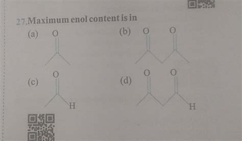 27maximum Enol Content Is Inacccocccobccocccod