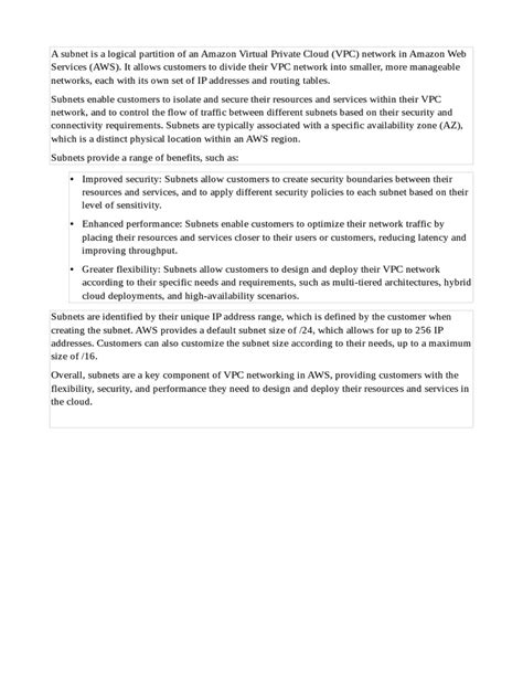 Summary Subnet Pdf