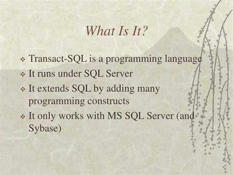 Ppt Transact Sql Powerpoint Presentation Free Download Id3126696