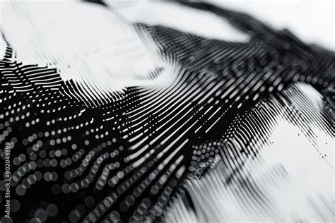 White Canvas With A Single Distorted Black Processor Lines In A Glitch Effect Creating