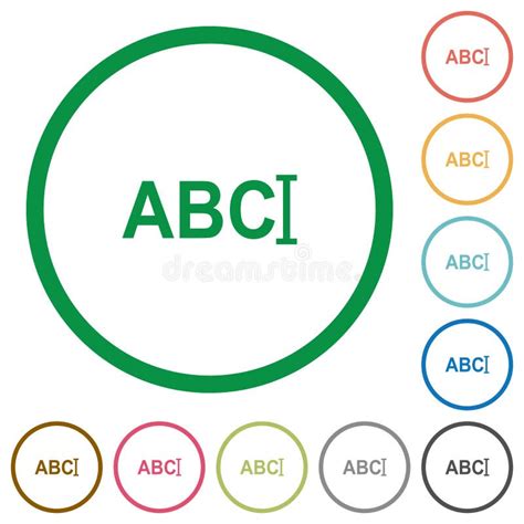 Typing Text With Cursor Flat Icons With Outlines Stock Vector Illustration Of Letters Fonts