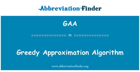 gaa significa algoritmo de aproximación codiciosos greedy