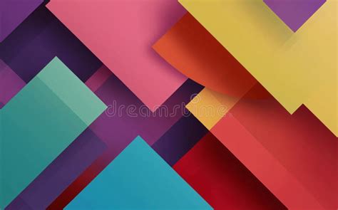 Generative Ai Vibrant Geometric Shapes Abstract Background With Overlapping Elements Stock