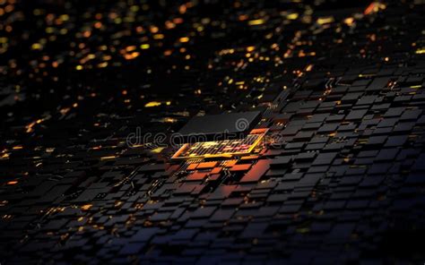 3d Rendering Microprocessor Cpu Chipset Central Processor Unit On The