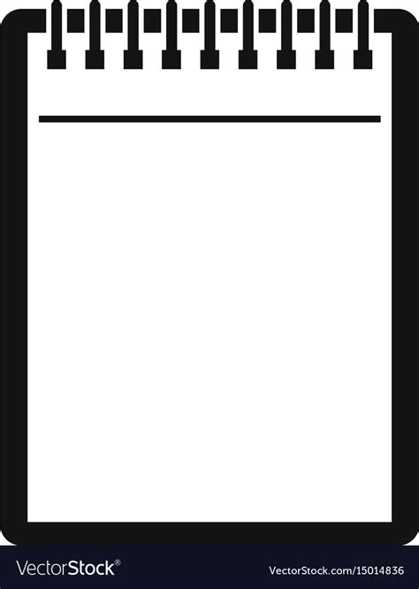 Blank Spiral Notepad Icon Simple Royalty Free Vector Image