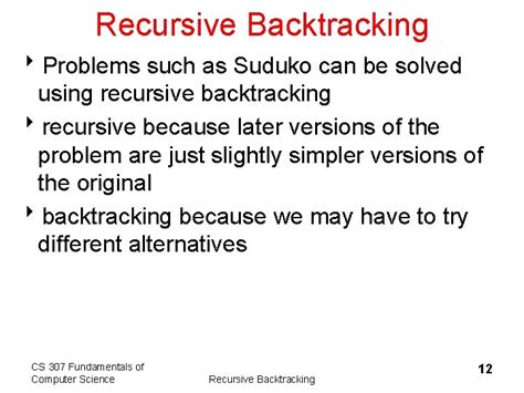Topic 10 Recursive Backtracking In Ancient Times Before
