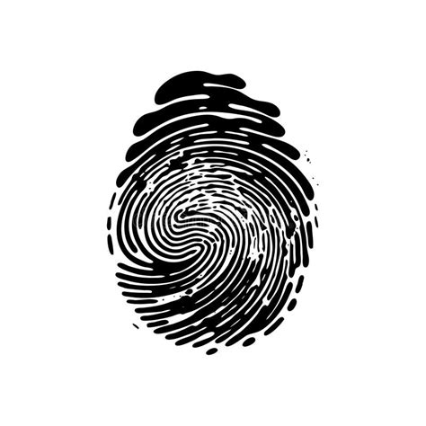 Fingerprint Icon Finger Print Identity Symbol Grunge Thumbprint Sign Fingerprint Id Vector