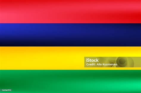 Flag Of Mauritius Mauritian National Symbol In Official Colors Template