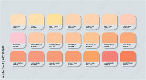 Peach Color Palette Peach Color Guide Palette With Color Names