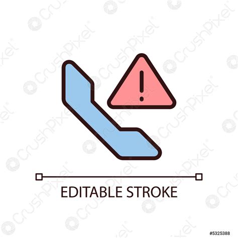 Call Warning Pixel Perfect Rgb Color Icon Stock Vector 5325388