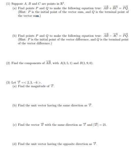Solved Suppose A B And C Are Points In R A Find Chegg