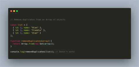 Js📔 Removing Duplicates From An Array Of Objects Dev Community