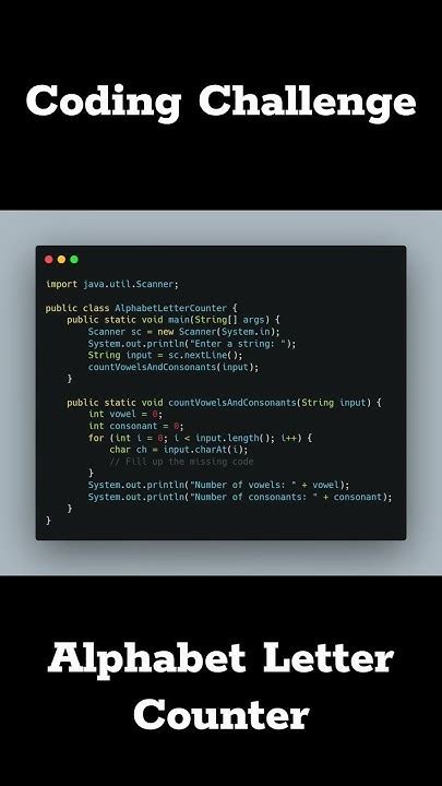 🔍🔤 Coding Challenge Alphabet Letter Counter Vowels And Consonants Count 🔤🔎 Youtube