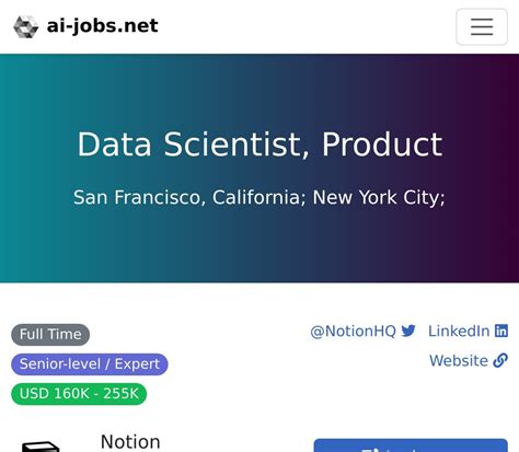 Hiring Data Scientist Product In San Francisco California New York