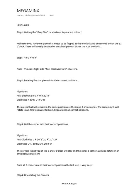 Megaminxtutorial Pdf Space Navigation