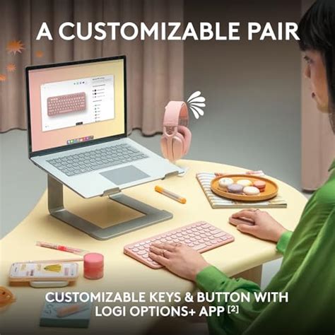 Logitech Pebble Combo Wireless Keyboard And Mouse Quiet And Portable Customisable Logi