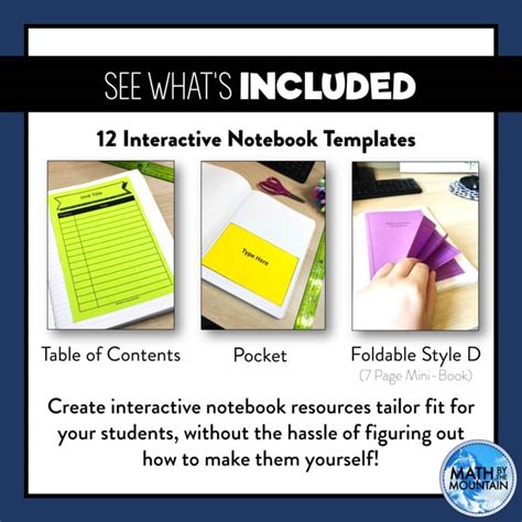Interactive Notebook Templates Bundle Pocket Table Of Contents