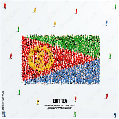 Eritrea Flag A Large Group Of People Form To Create The Shape Of The Eritrea Flag Vector