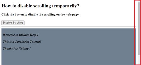 How To Disable Scrolling Temporarily Using JQuery
