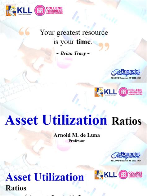 Fm 101 Financial Ratios Asset Utilization Ratio Pdf Inventory Revenue