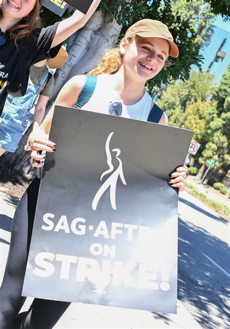 JOEY KING At Sag Aftra And Wga Strike At Warner Bros Studio In Los Angeles HawtCelebs