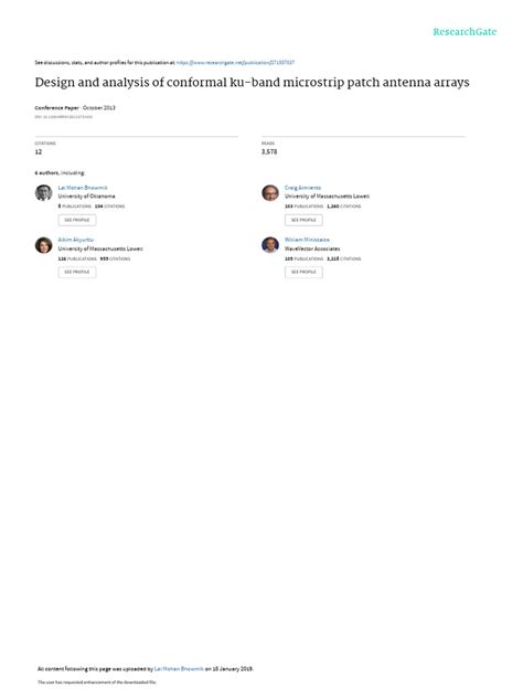 Design And Analysis Of Conformal Ku Band Microstrip Patch Antenna Arrays Pdf Antenna Radio