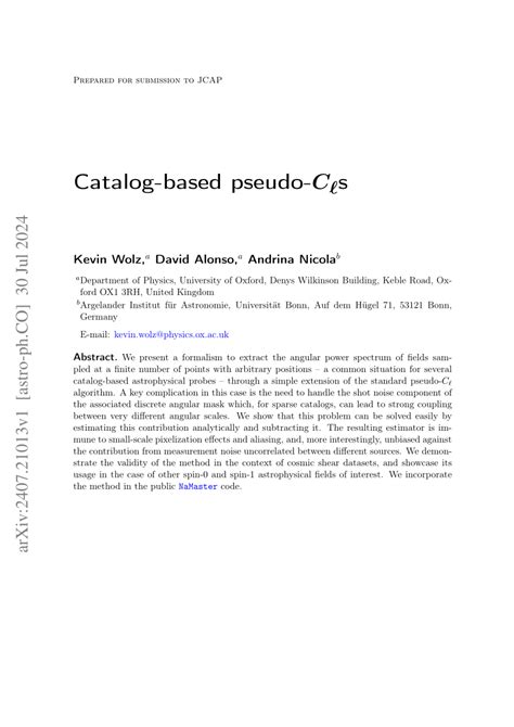 Pdf Catalog Based Pseudo C Ell S
