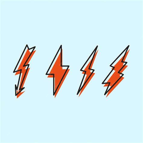 Premium Vector Thunder Line Icons Set Drawn By Hand Continuous Line Vector Illustration