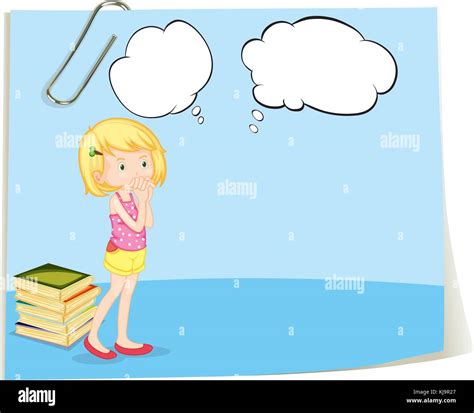 illustration of a girl with empty callouts stock vector image and art alamy