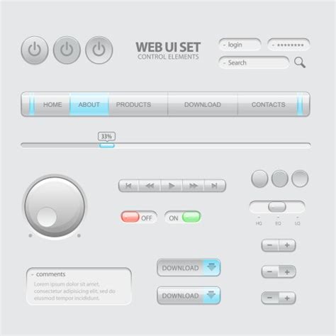 dark web ui elements royalty free vector image