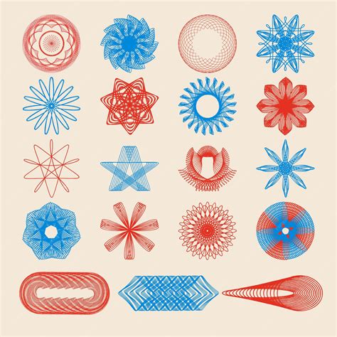 premium vector spirograph pattern drawing bad print textured vector