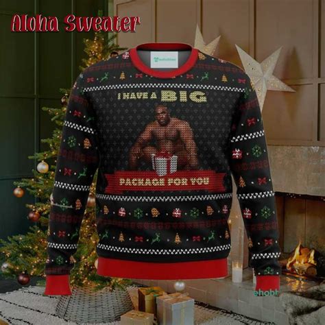 Big Package Barry Wood Meme Ugly Christmas Sweater Aloha Ugly