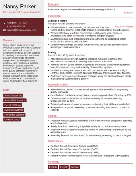 Top 10 Questions For Precision Aircraft Systems Assembler Interview Resumegemini Online