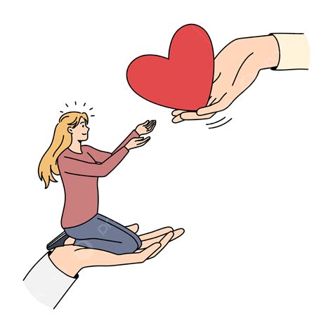 주고 받는 사랑 개념 마음 사랑 여성 Png 일러스트 및 벡터 에 대한 무료 다운로드 Pngtree