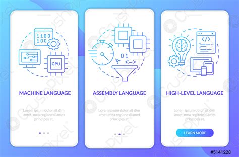 Types Of Computer Languages Blue Gradient Onboarding Mobile App Screen Types Of Computer Languages Blue Gradient Onboarding Mobile App Screen