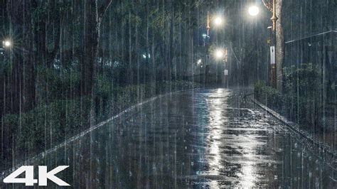 어두운 밤 공원에 떨어지는 천둥 And 폭우 빗소리와 함께 즉시 잠 불면증 극복 휴식 치유의 백색소음 Asmr Youtube