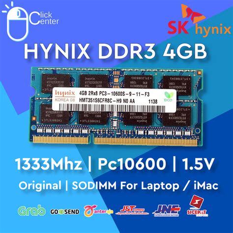 Jual Ram Laptop Hynix Ddr3 4gb 1333 Mhz Pc 10600 Sodimm 1 5v Memory Kota Surabaya Click