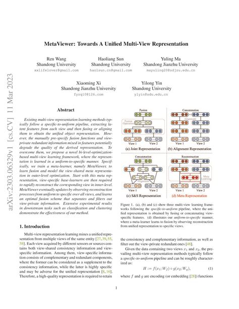 metaviewer towards a unified multi view representation deepai
