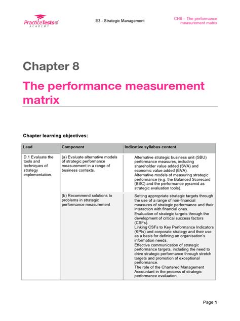 E3 Ch8 The Performance Measurement Matrix Pdf
