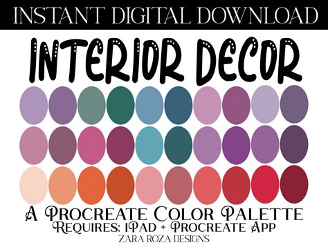 Procreate Color Palette Bundle Pack VOL Set Goth Retro Vintage Boho Yellow Orange Red