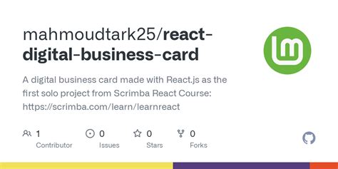 Github Mahmoudtark25 React Digital Business Card A Digital Business Card Made With React Js