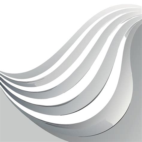 Abstract White Background 3d Concave Wave Texture Smooth Curve Line With Shadow Premium Ai