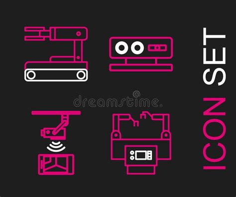 Set Line Assembly Line Wireless Controlling Cctv Security Camera 3d