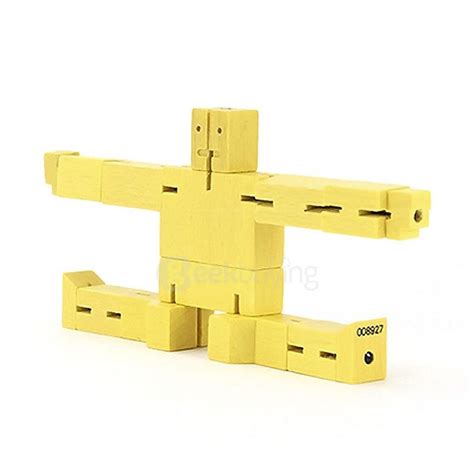 Scrambler Robot Wood Cube Puzzle Magic Cube Wooden Folding Educational