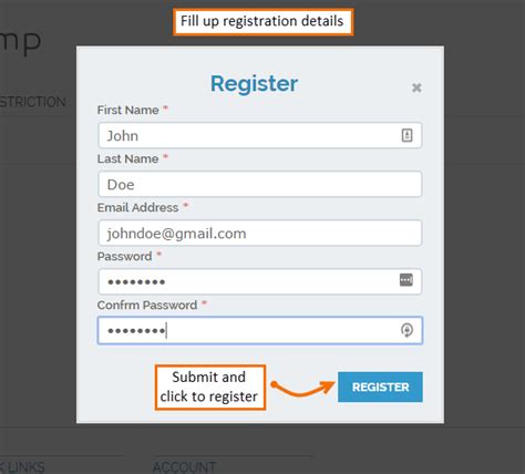 registration from frontend support portal for magento extensions