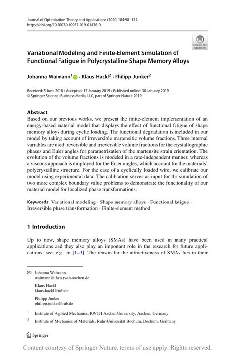 Variational Modeling And Finite Element Simulation Of Functional
