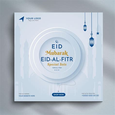Premium Vector Eid Sale Post Social Media Design Template